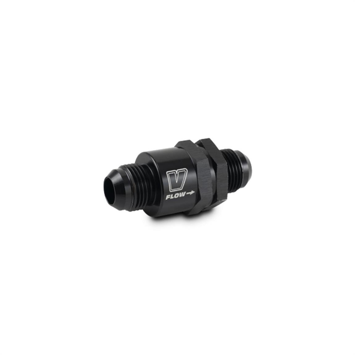 Vibrant Piston Style One Way Check Valve, Aluminum, Black