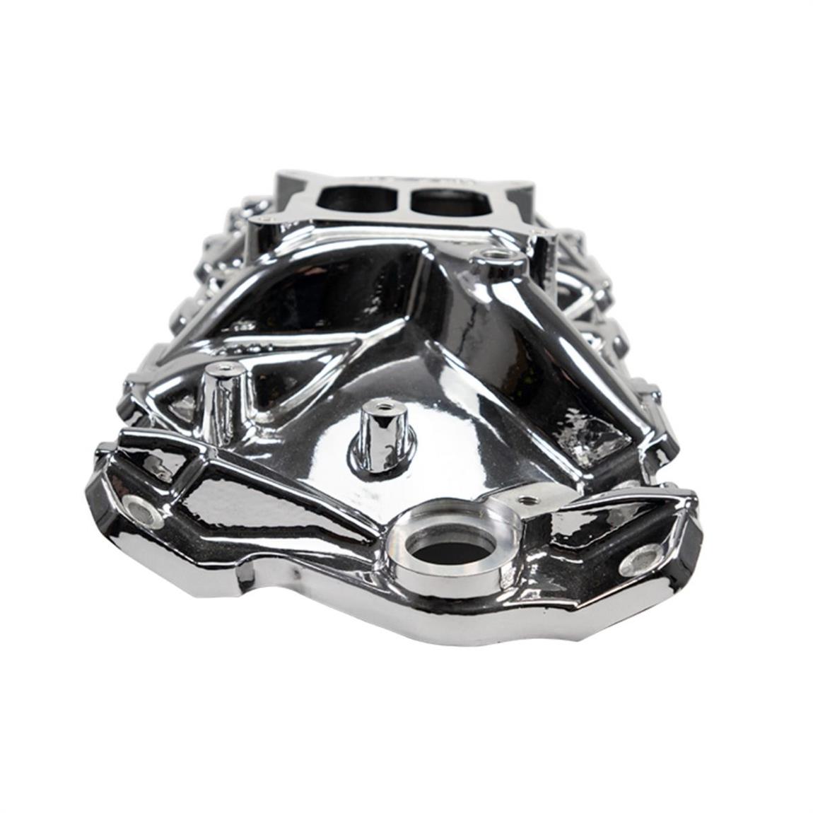 Edelbrock 2701 Performer EPS Chevy Intake Manifold, Black/Chrome