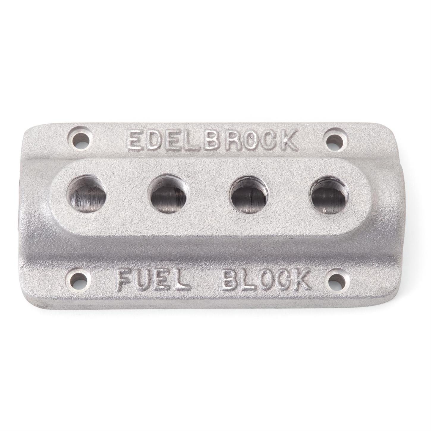 Edelbrock 1290 Fuel Distribution Block, Rectangular, Cast Aluminum