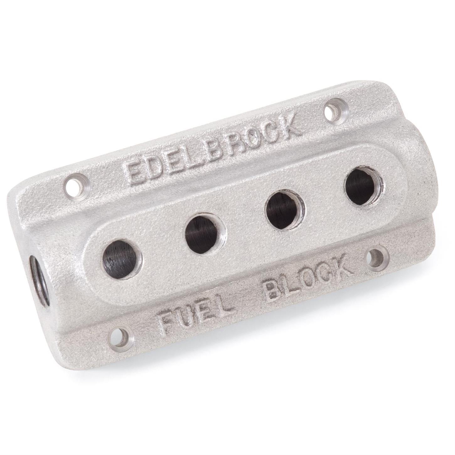 Edelbrock 1290 Fuel Distribution Block, Rectangular, Cast Aluminum