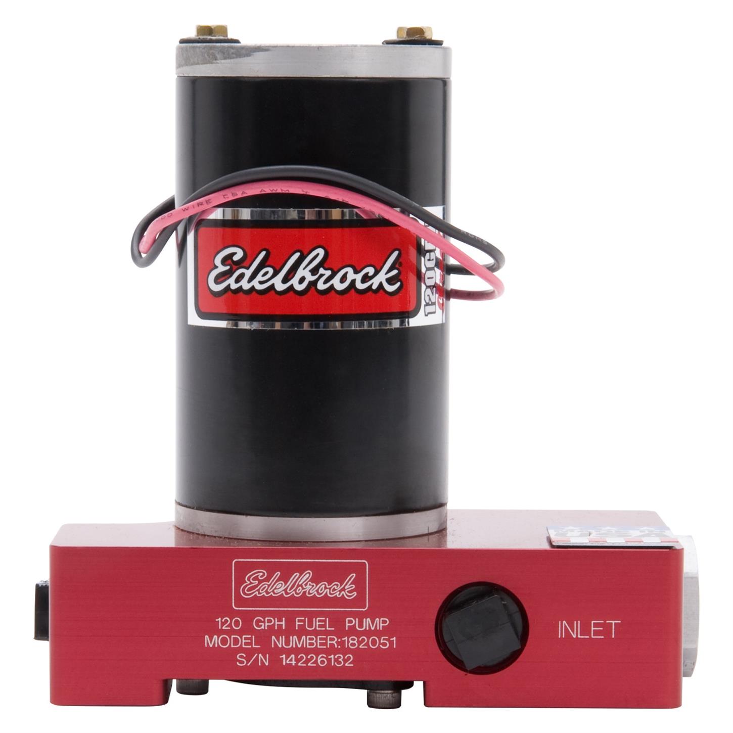 Edelbrock 182051 Quiet-Flo Electric Fuel Pump, Carbureted,120 GPH, Red