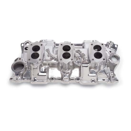 Edelbrock 54191 C357-B Three-Deuce Intake Manifold, Small Block Chevy