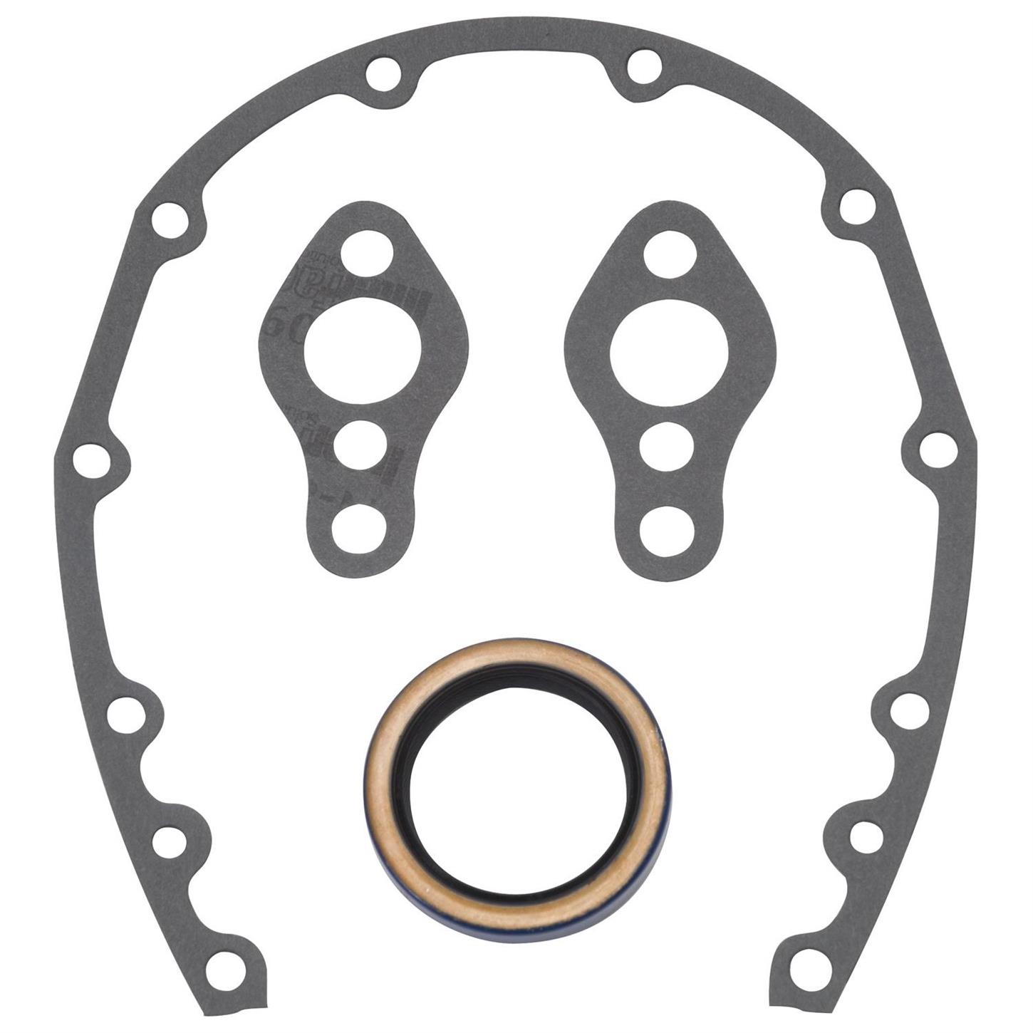 Edelbrock 6997 Replacement Timing Cover Gasket Set, Small Block Chevy