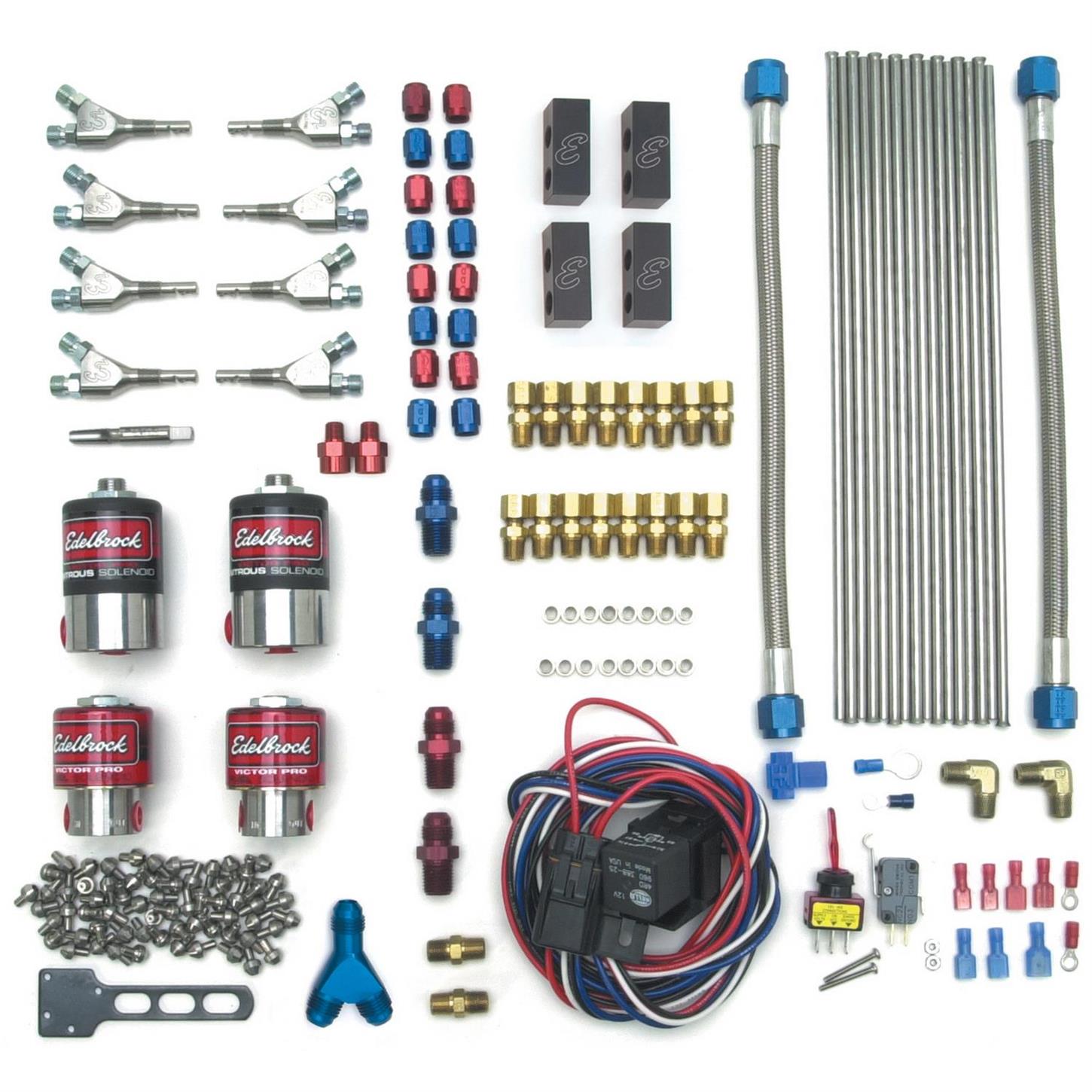 Edelbrock 71850 Super Victor Direct Port Nitrous Kit, 200-500 hp