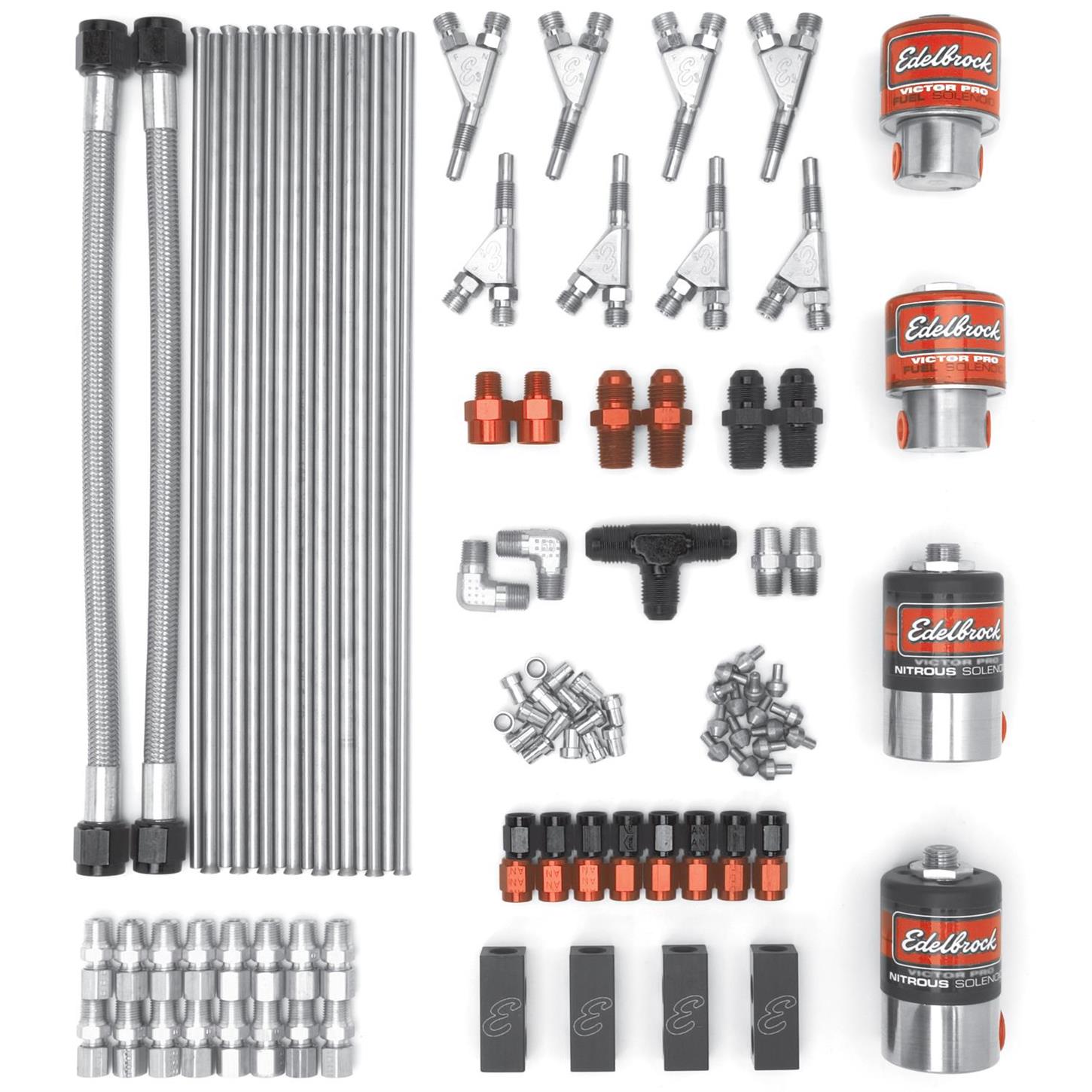 Edelbrock 71853 Custom Plumb Kit Nitrous Oxide System, 100-650 hp