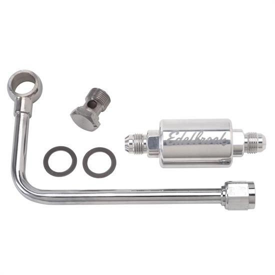Edelbrock 8131 Performer Carb Fuel Line Kit & Fuel Filter, -6 AN Inlet