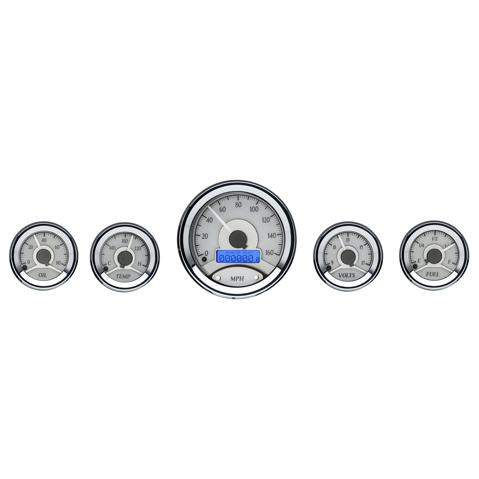 Dakota Digital VHX-1050-S-B Universal 5 Gauge Round VHX System
