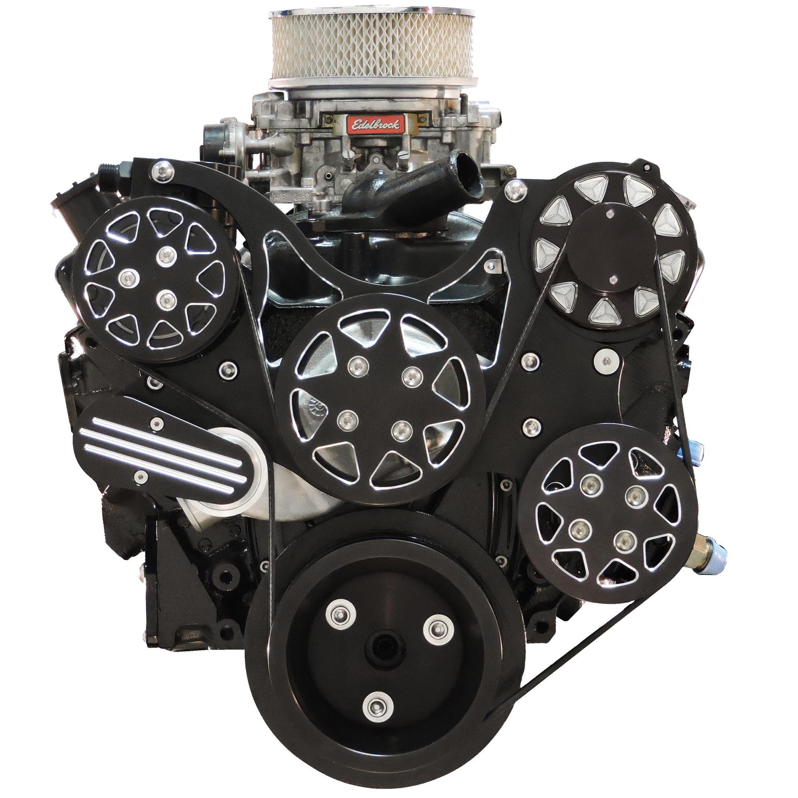 All American Billet FDS-SBC-201 Silverline Serpentine Kit, SBC