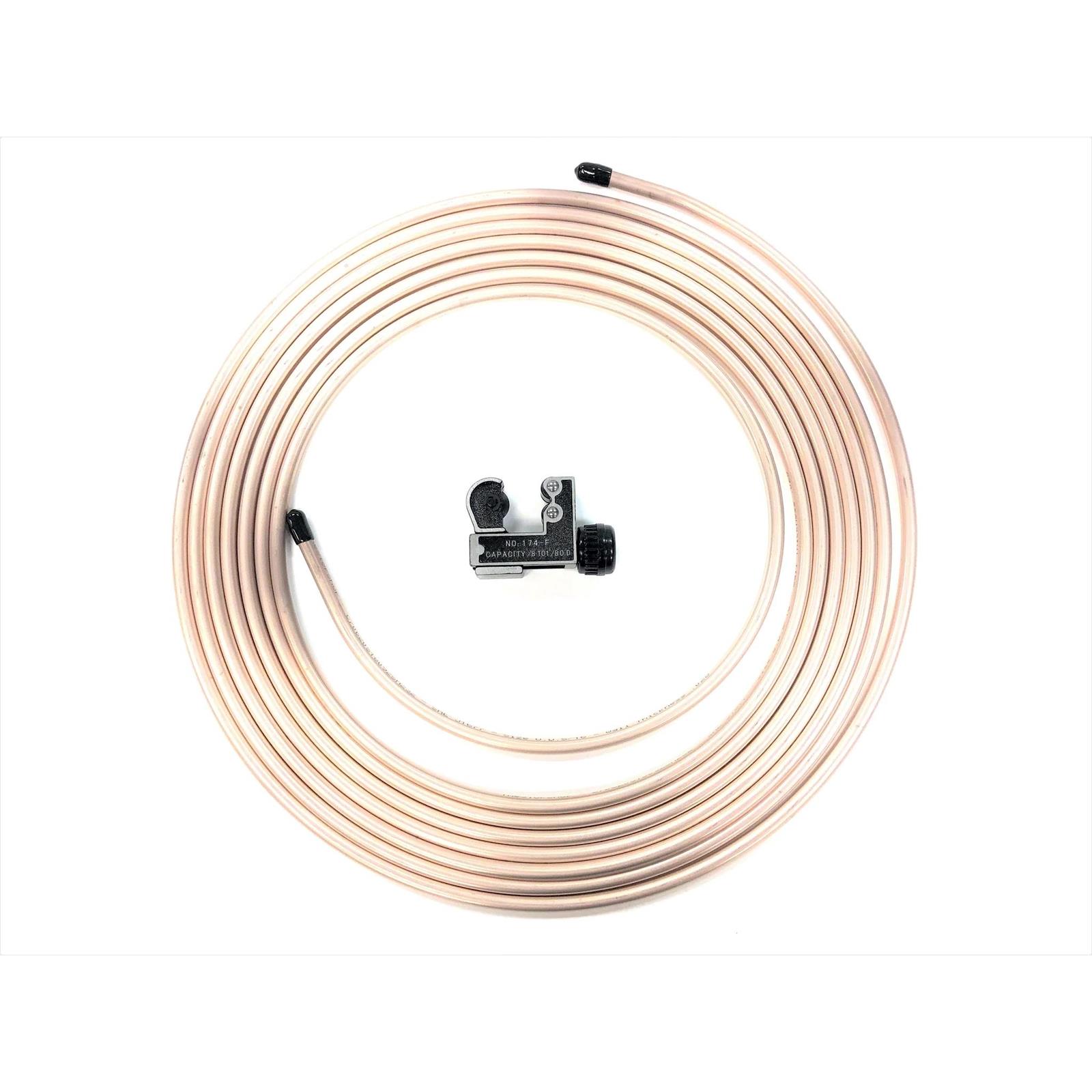 25Ft 3/16" Copper Nickel Brake Line Roll W/Cutter