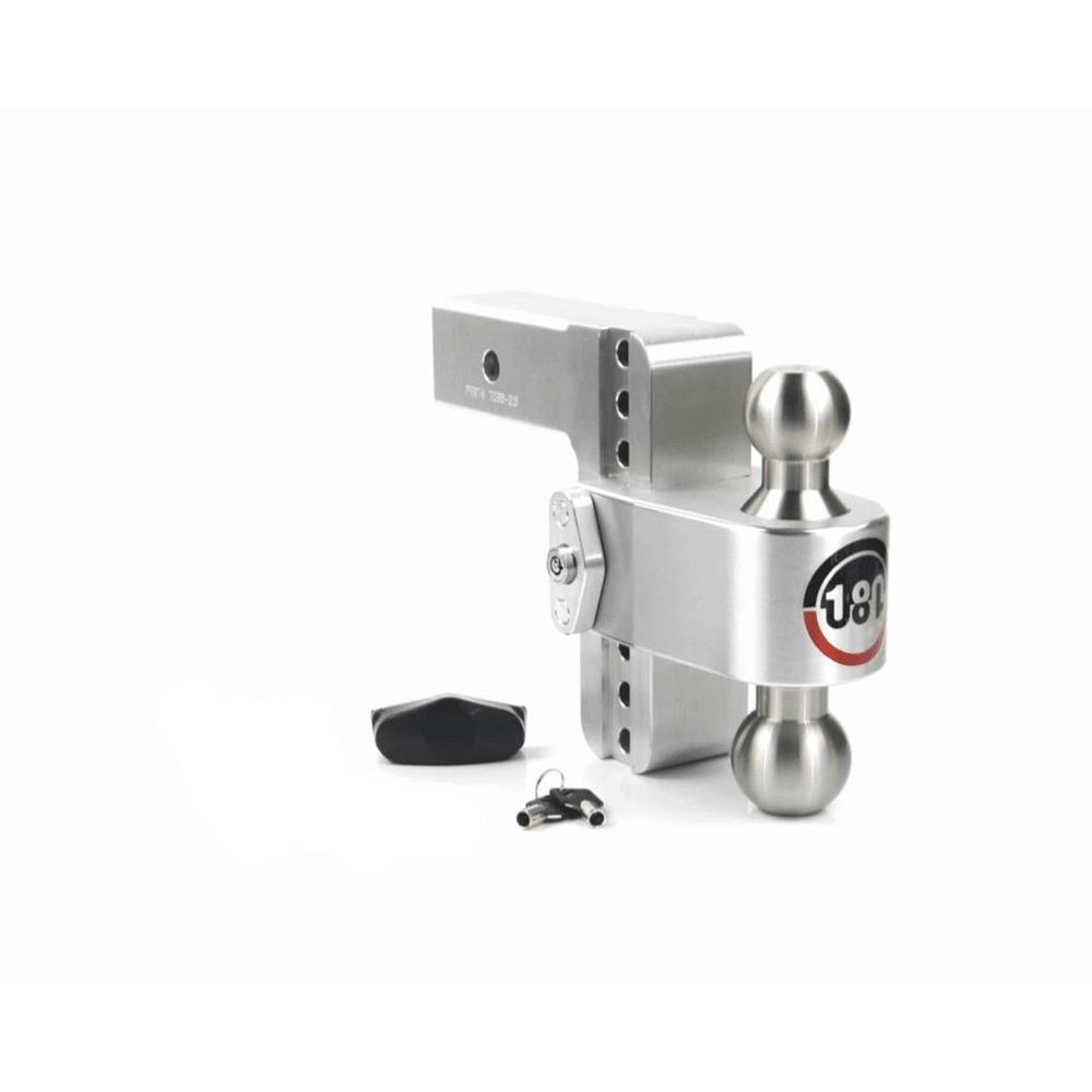 Weigh Safe 180 Degree Aluminum Trailer Drop Hitch, Chrome Ball