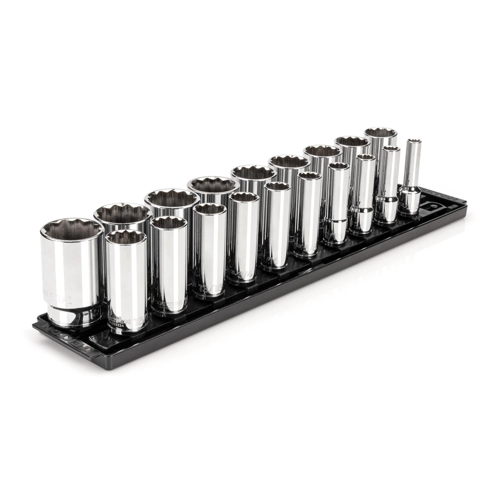 Tekton SHD92127 1/2" Drive Deep 12-Point Socket Set, 19-Piece