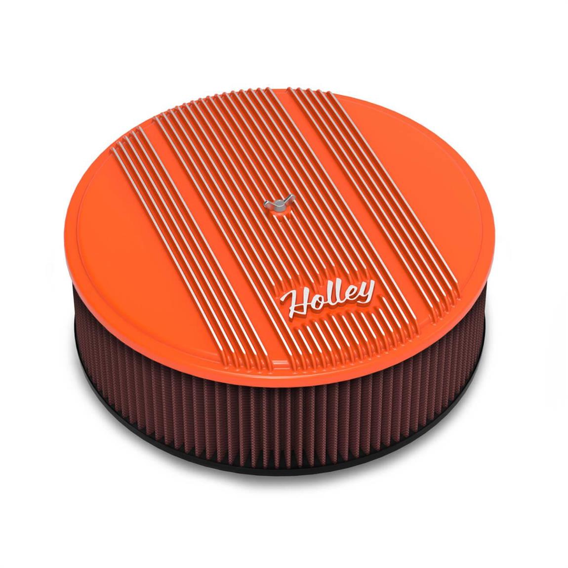 Holley 120-129 14 Inch Round Air Cleaner, Premium 4 Inch Filter