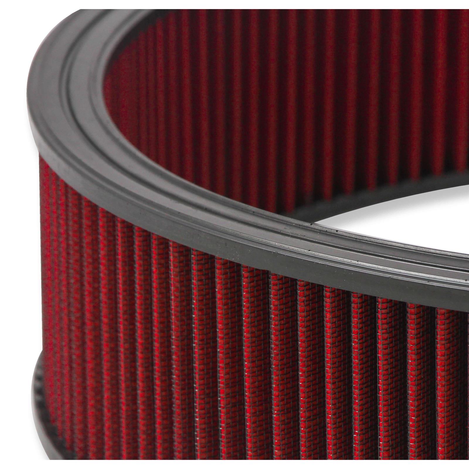 Holley 120-4140 4150 Drop Base Air Cleaner, 4 Inch Red Filter