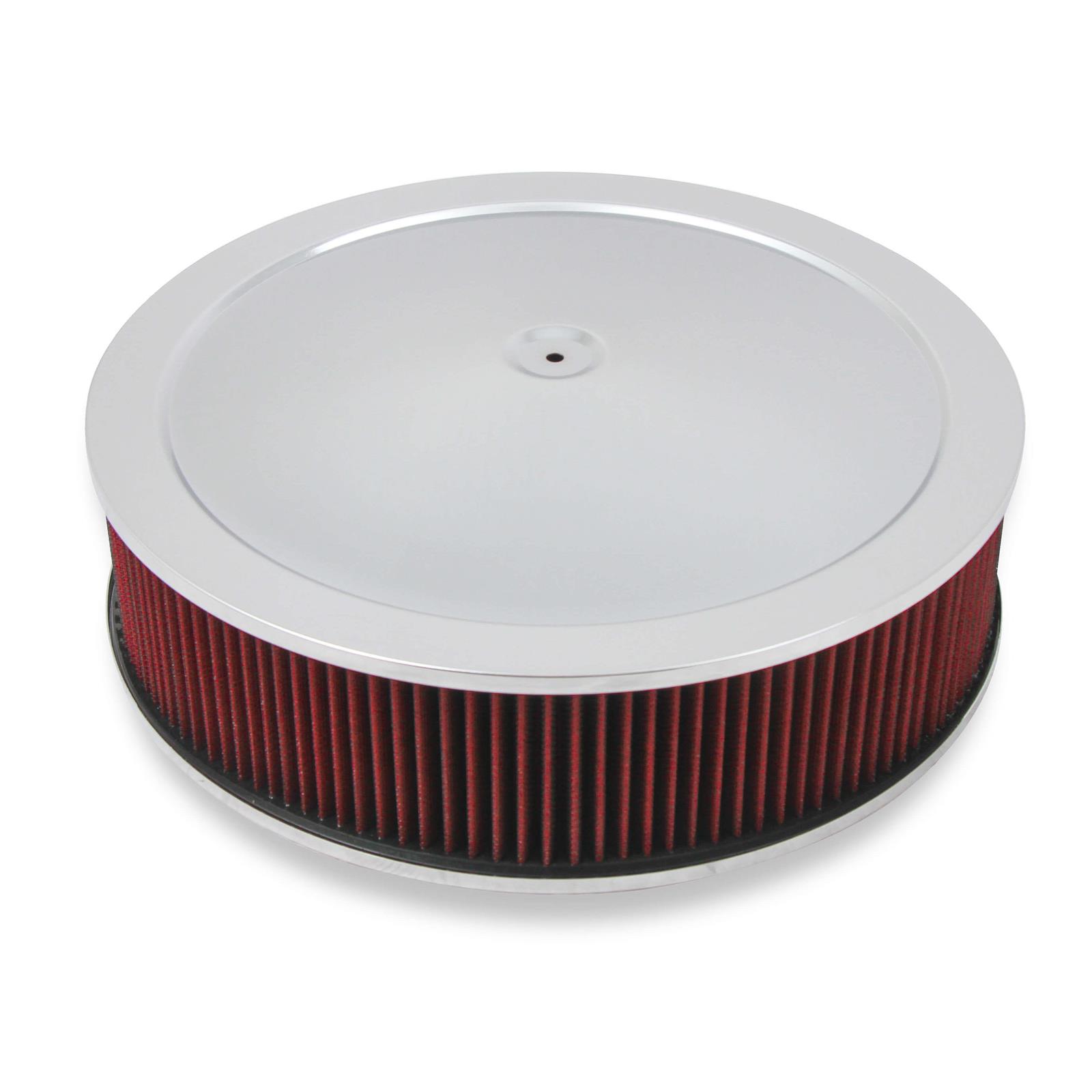 Holley 120-4140 4150 Drop Base Air Cleaner, 4 Inch Red Filter