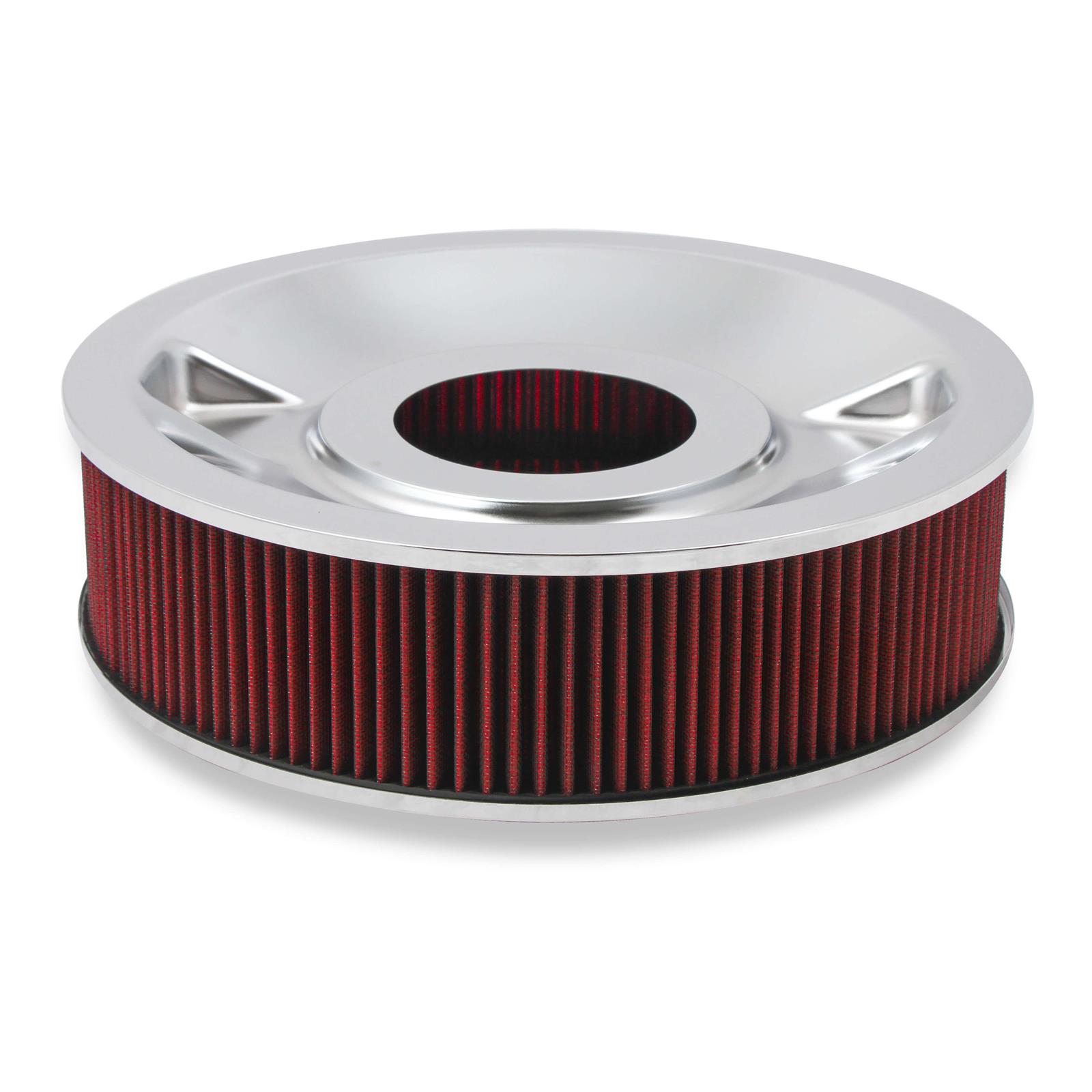 Holley 120-4140 4150 Drop Base Air Cleaner, 4 Inch Red Filter