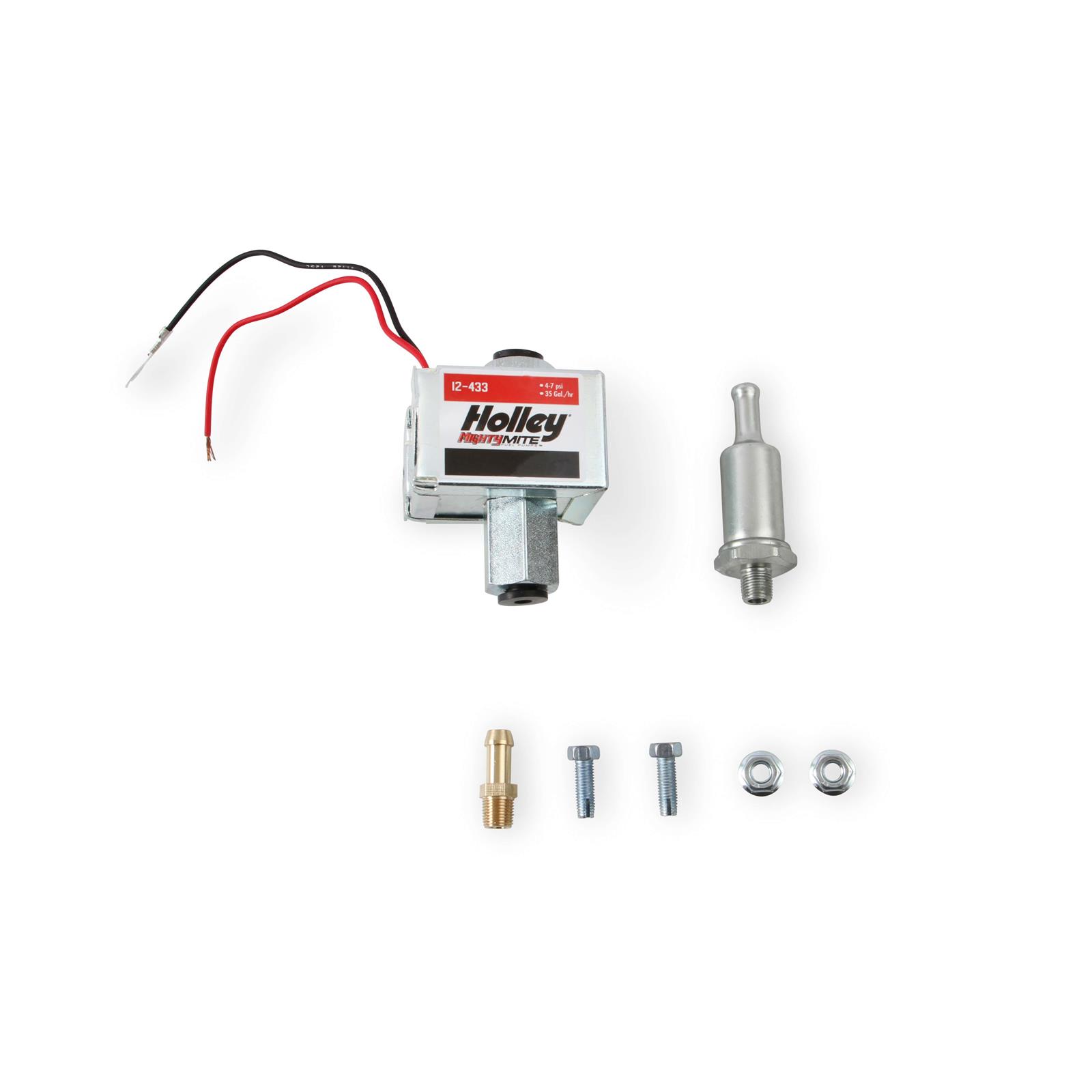 Holley 12-433 Mighty Mite 32 GPH Electric Fuel Pump, 4-7 PSI