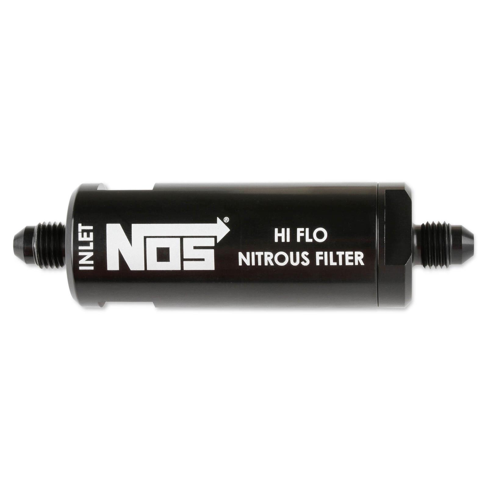 NOS 15555NOS In-Line Hi-Flow Nitrous Filter, -4 AN, Black