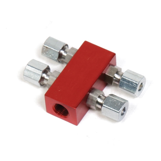 NOS 16713NOS Nitrous Distribution Block, 1/8 Inch NPT, Red