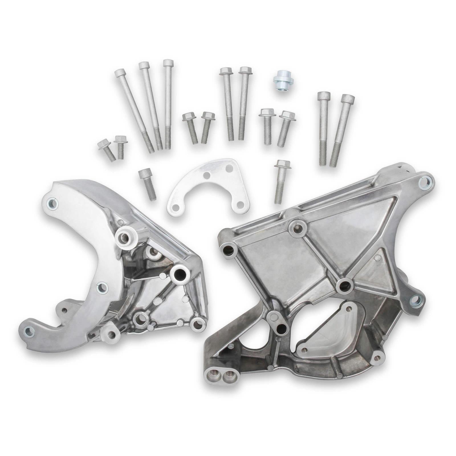 Holley 20-131P LS Accessory Drive Bracket Kit, A/C, P/S, Polished