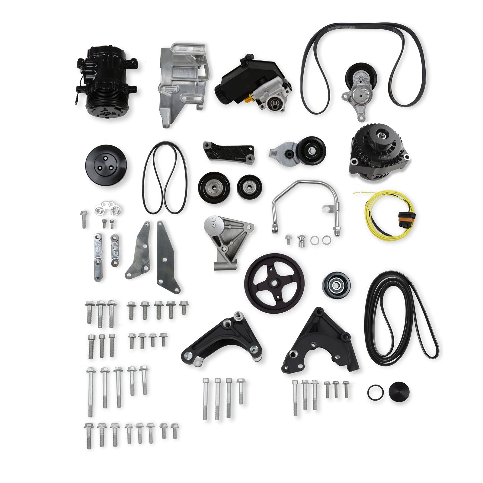 Holley 20-163BK LSA/LS Complete Accessory Drive Brackets, Black