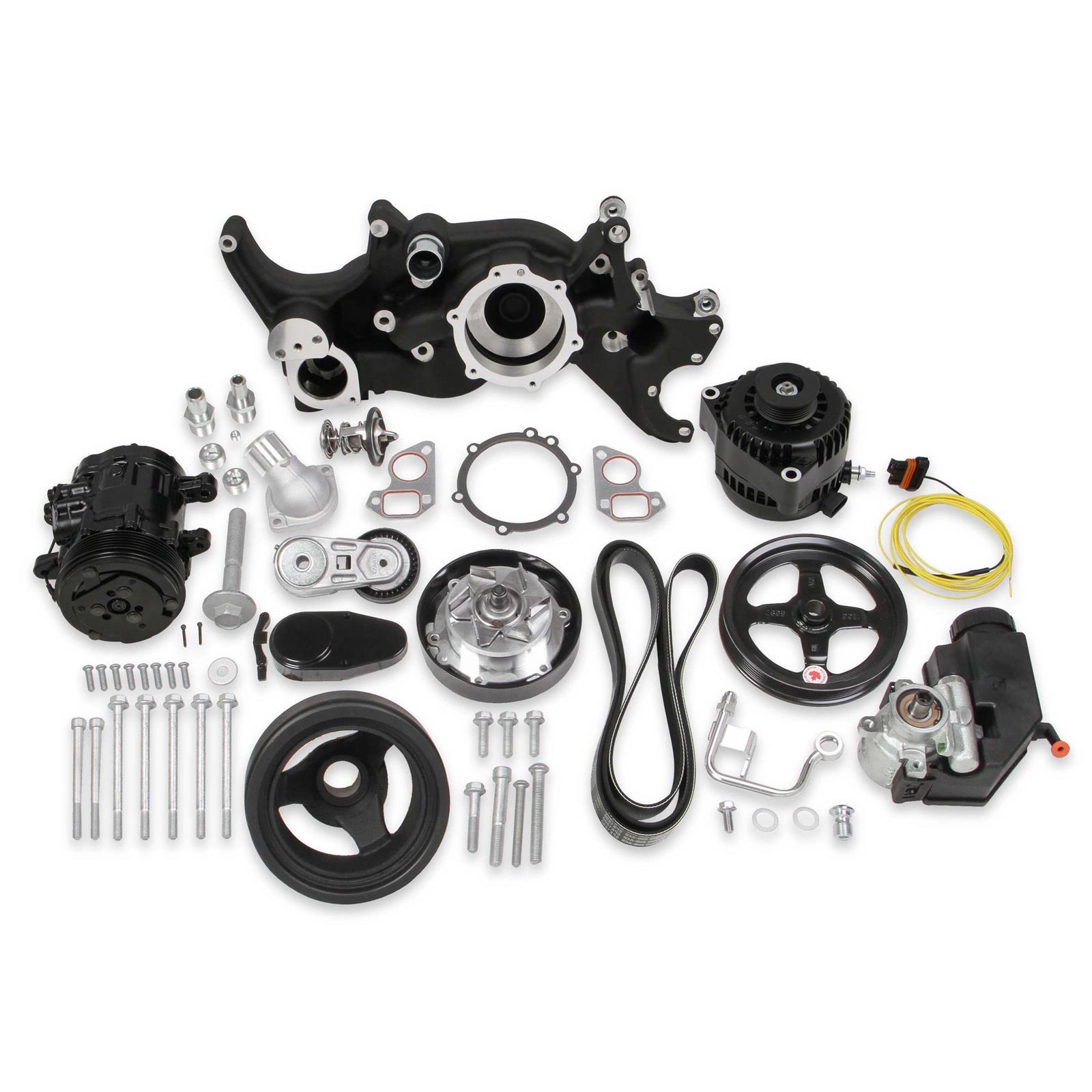 Holley 20-185BK LS Engine Accessory Drive Kit, Mid Mount