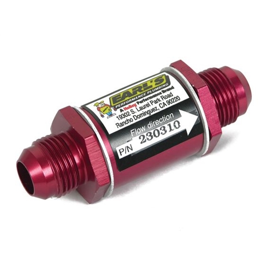 Earls 230310ERL In-Line Oil Filter, -10 AN, Red Anodized