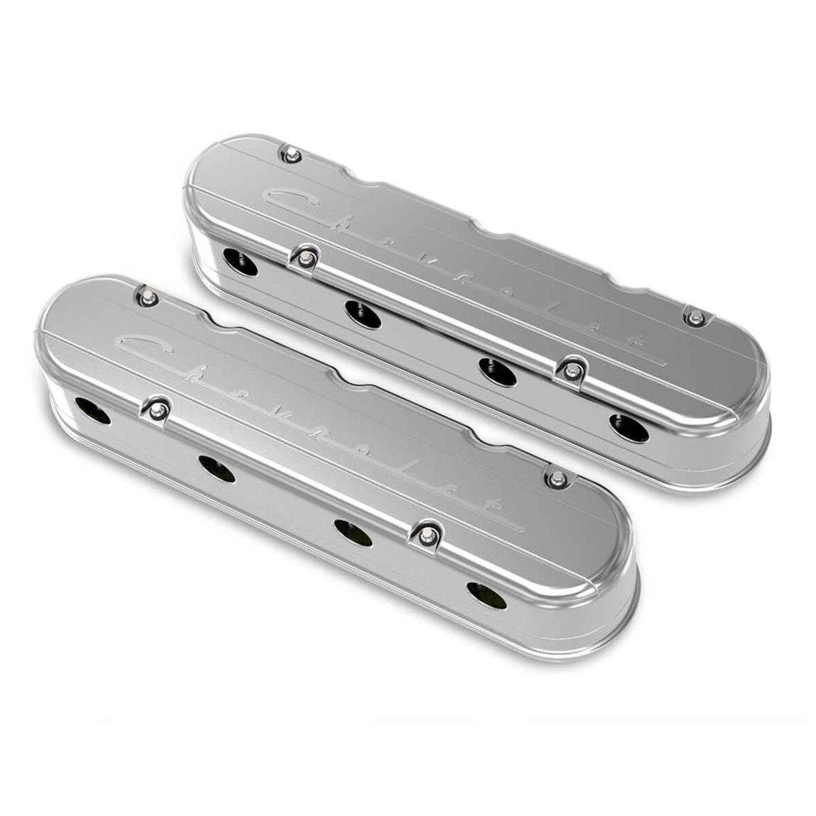 Holley 241-176 2-Pc Chevrolet Script LS Valve Covers, Polished