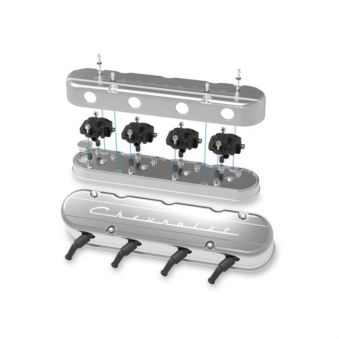 Holley 241-176 2-Pc Chevrolet Script LS Valve Covers, Polished