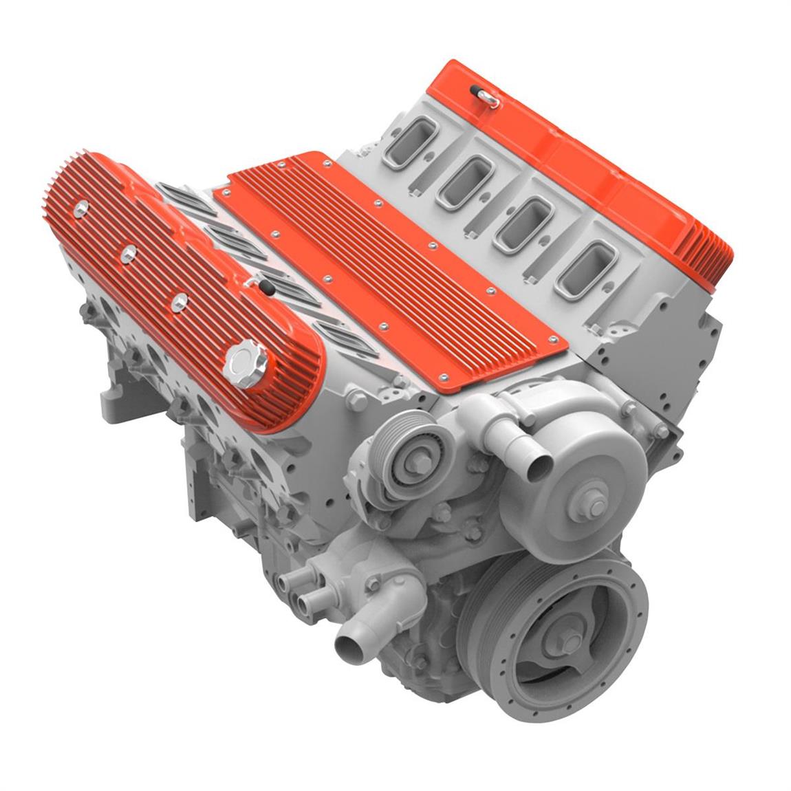 Holley 241-271 LS Valley Cover, Finned, GM LS2/LS3/LS7/LSX, Orange