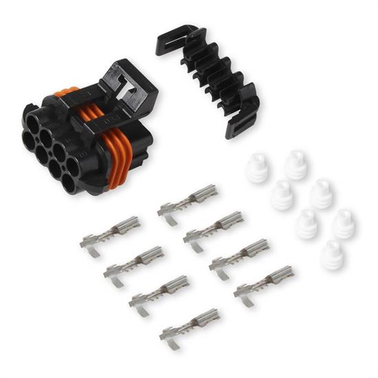 Holley 570-209 Input/Output Connector, 8 Cavity, Female, Black