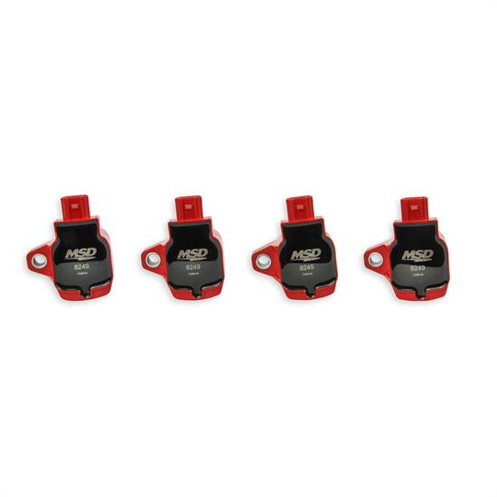 MSD 82494 Blaster Coils, Honda 1.5L, 2.0L, 2.0L Turbo, Red, Set/4