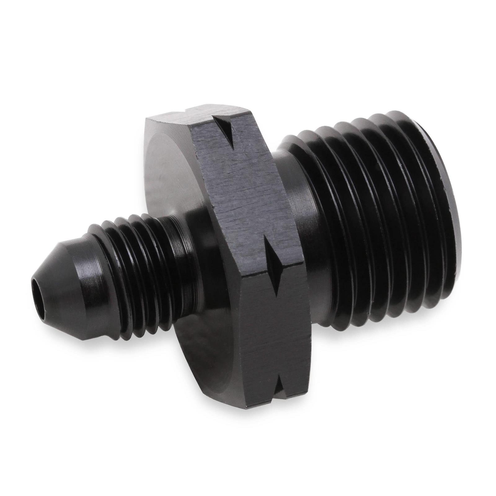 Earls AT9919AFJERL LS Oil Pressure Gauge Adapter Fittings, Black