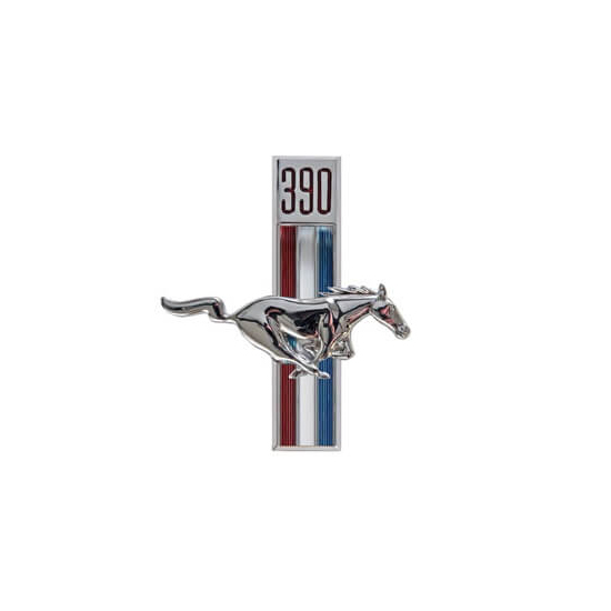 Scott Drake C7ZZ-16228-D 67-68 Ford Fender Emblem, 390 Horse, RH