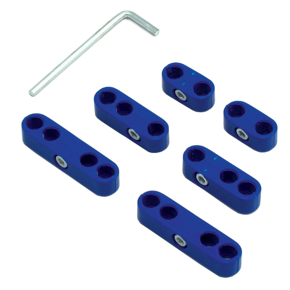 Spectre 4636 Spark Plug Wire Loom/Separator Kit, Nylon, Blue, 8-8.8mm