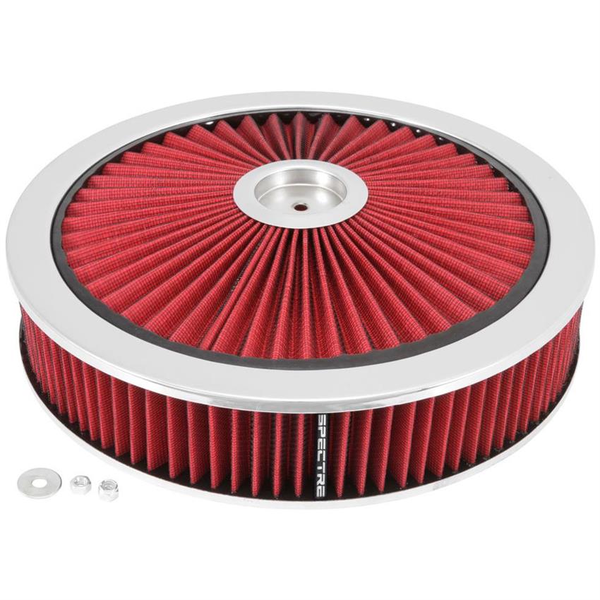 Spectre 47622 Extraflow Air Filter Assembly, 3in Tall, Red, Round