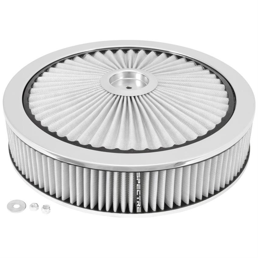 Spectre 47628 Extraflow Air Filter Assembly, 3in Tall, White, Round