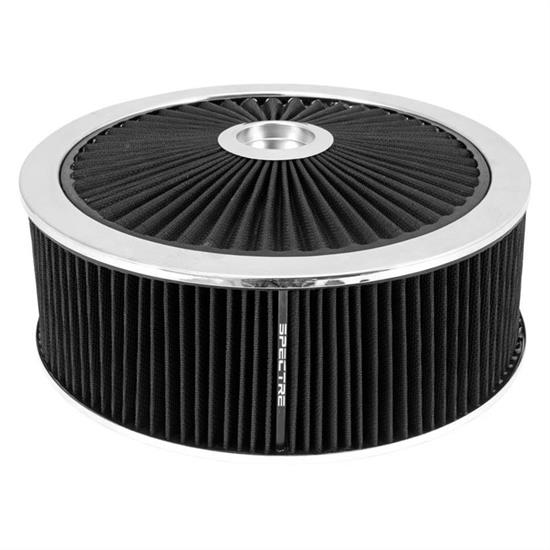 Spectre 47641 Extraflow Air Filter Assembly, 5in Tall, Black, Round