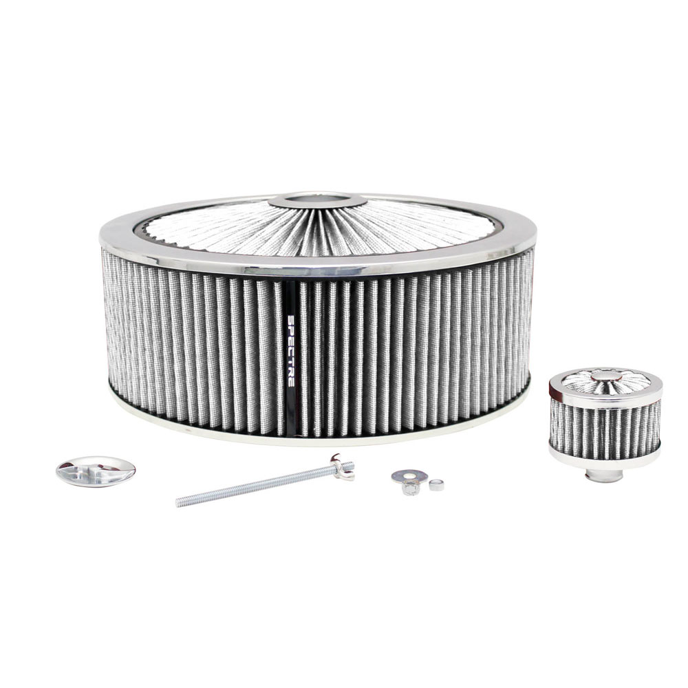 Spectre 847648 Extraflow Air Filter Assembly, 5in Tall, White, Round