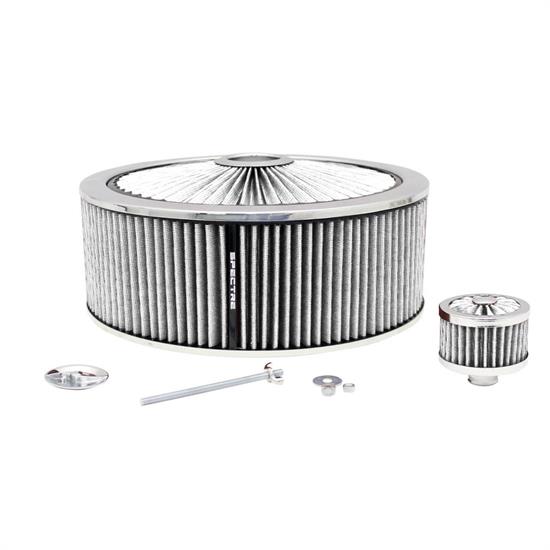 Spectre 847648 Extraflow Air Filter Assembly, 5in Tall, White, Round
