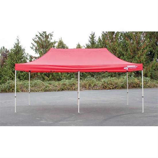 Longacre 20001 Pop-Up Racing Pit Canopy, 10 x 20 FT, Red