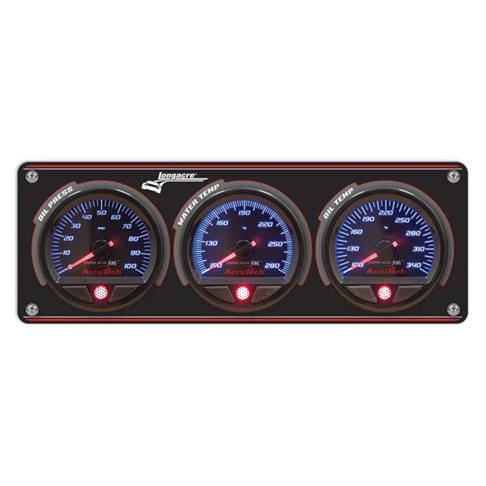 Longacre 52-44461 3 Gauge Aluminum Panel with AccuTech SMi Gauges