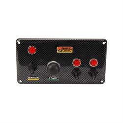 Longacre 44891 Carbon Fiber Starter Switch Panel w/ Acc Switches