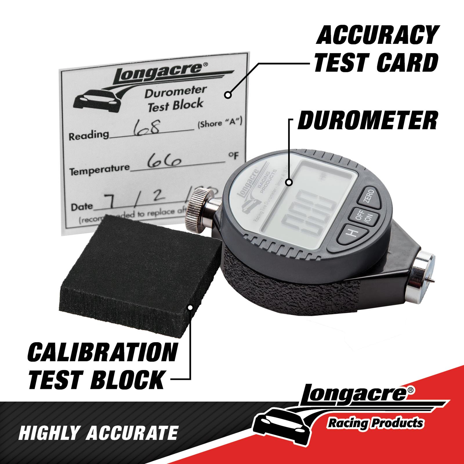 Longacre® 52-50547 Digital Tire Durometer with Storage Case