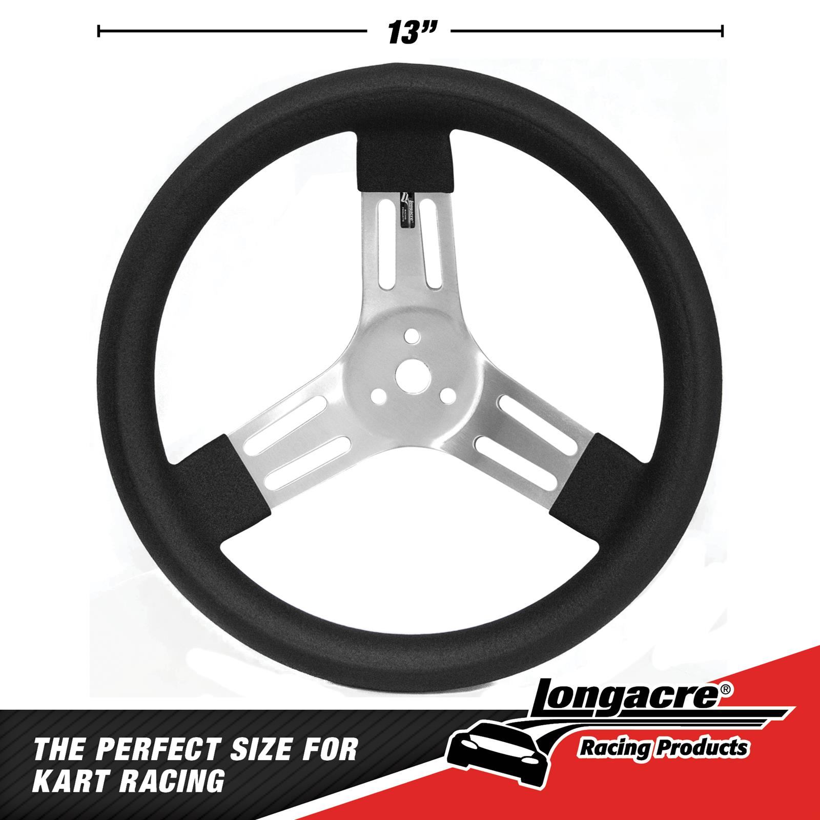 Longacre® 52-56830 13 Inch Kart Steering Wheel, Black