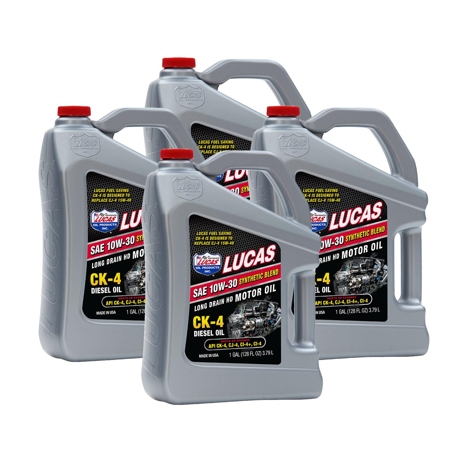 Lucas Oil 10282 SAE 10W-30 Synthetic Blend CK-4 Diesel Oil, 4 Gal