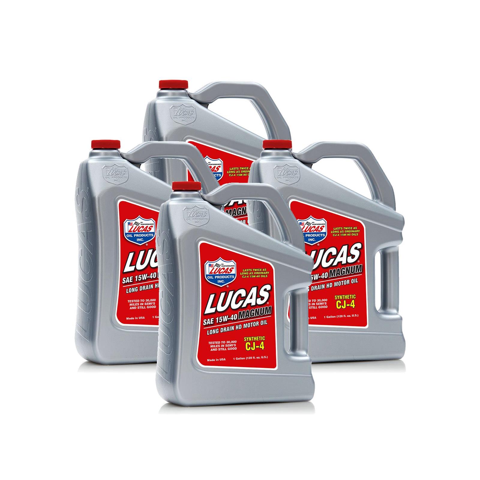 Lucas Oil 10299 SAE 15W-40 Magnum CJ-4 Synthetic Oil, 4 Gal