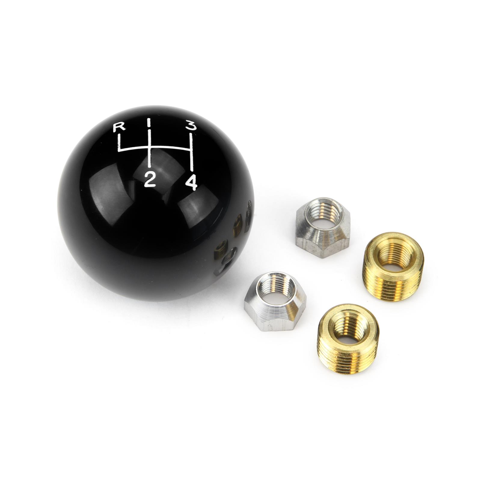 Lokar SK-6895 4-Speed Black 2 Inch Shift Knob, 3/8-24, 3/8-16 Thread