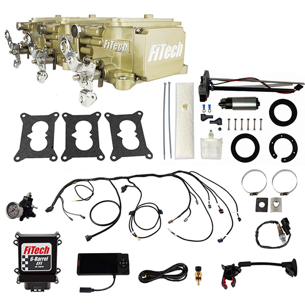 FiTech 36132 Go EFI 3x2 Tri Power 600 HP Classic Gold System