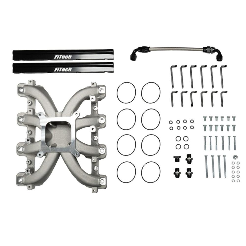 FiTech 37007 LS1 Cast Intake with 4150 Flange and Fuel Rails