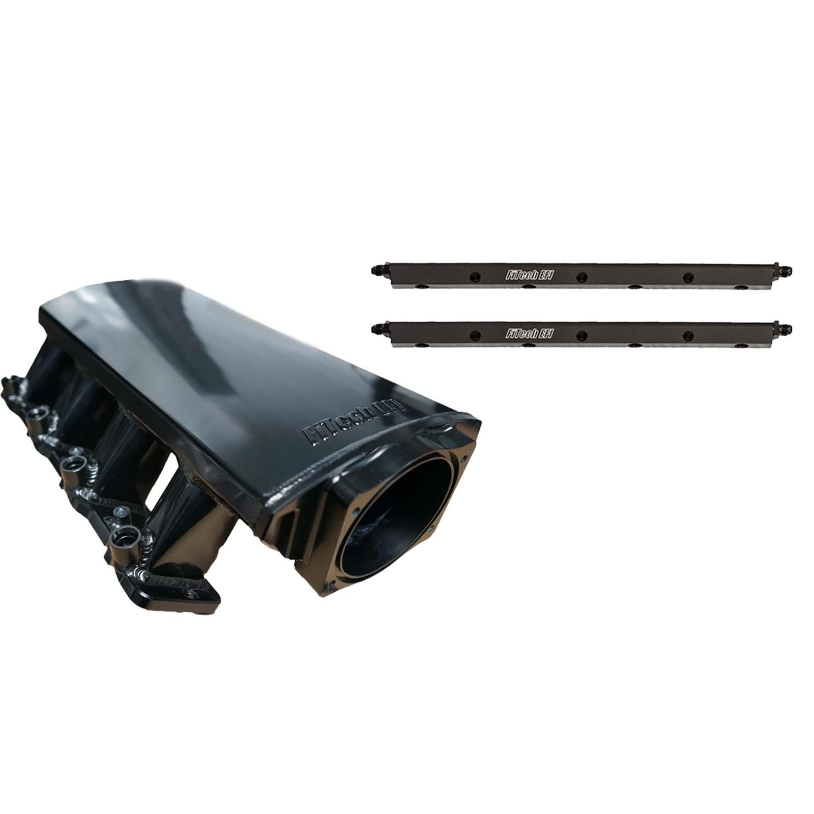 FiTech 70065 LS3 Short Aluminum Intake Manifold With Fuel Rails